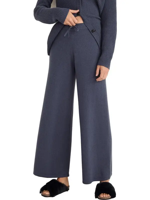 HAVEN WELL WITHIN Cashmere Wide Leg Pants - North Sea