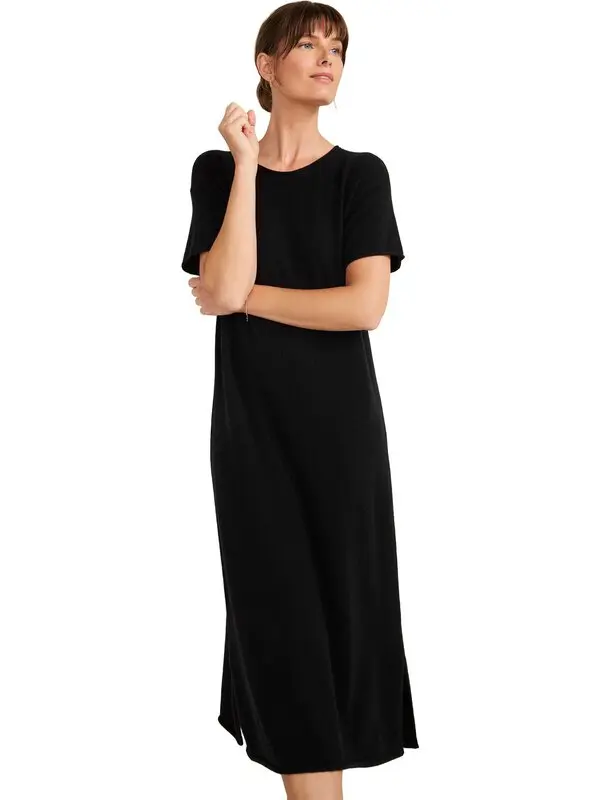 HAVEN WELL WITHIN Cashmere T-shirt Dress - Black