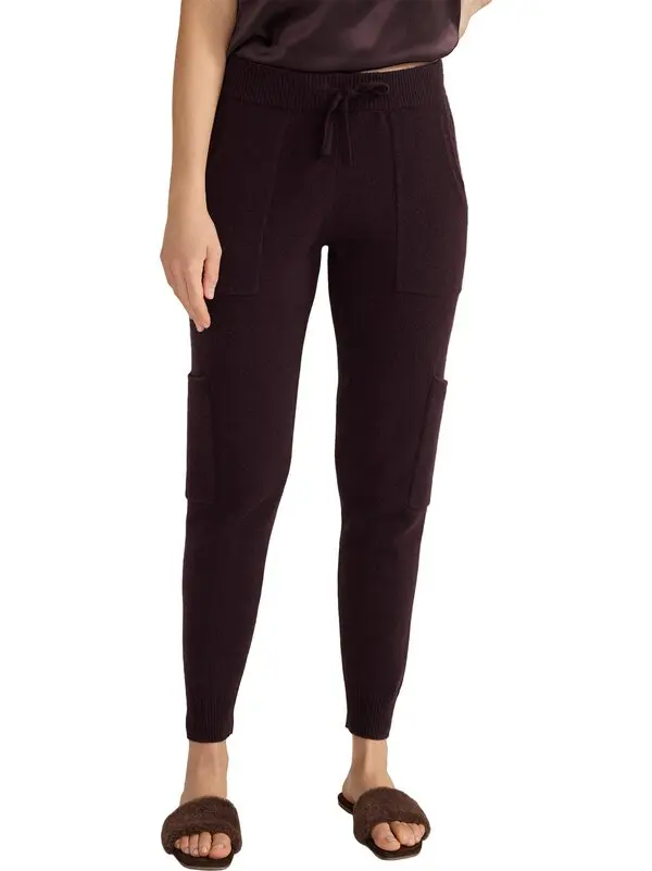 HAVEN WELL WITHIN Cashmere Cargo Joggers - Blackcurrant Hthr