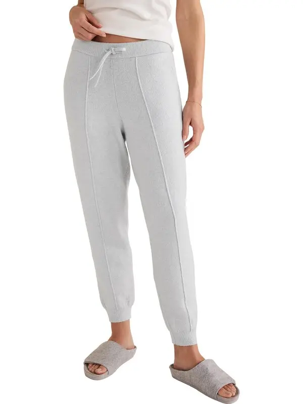 HAVEN WELL WITHIN Organic Cotton Blend Pintuck Joggers - Glacier Frost