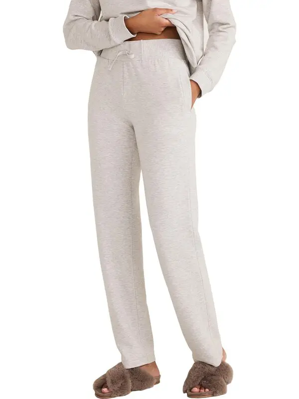 HAVEN WELL WITHIN Fleece Straight Leg Pants - Frost Hthr