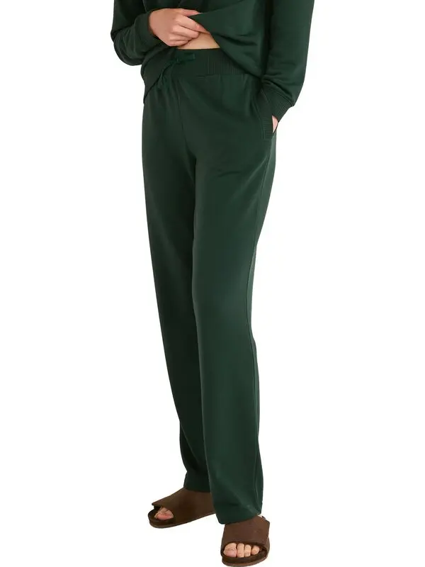 HAVEN WELL WITHIN Fleece Straight Leg Pants - Hunter