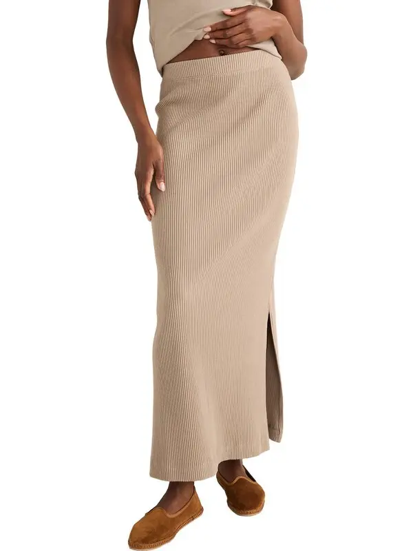 HAVEN WELL WITHIN Ottoman Rib Pencil Maxi Skirt - Nightengale