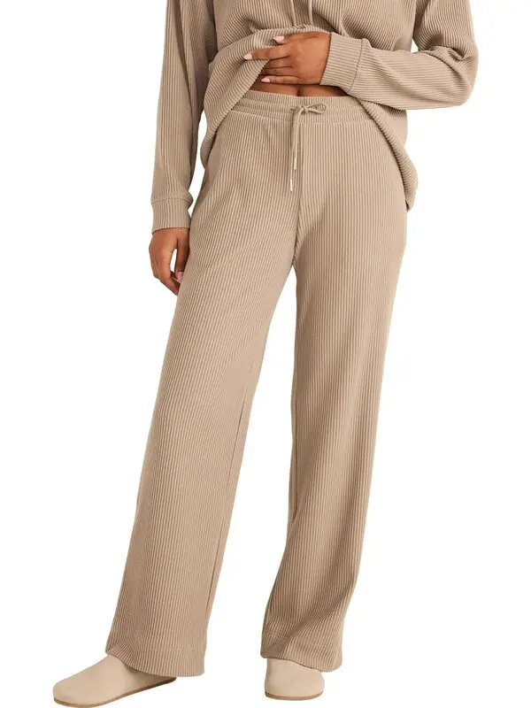 HAVEN WELL WITHIN Ottoman Rib Straight Leg Pants - Nightengale