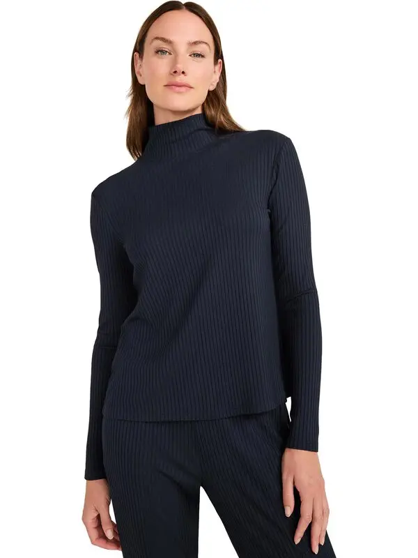 HAVEN WELL WITHIN Resti Rib Knit Turtleneck Top - Nightfall