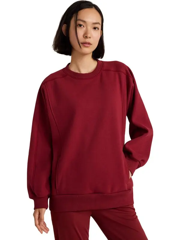 HAVEN WELL WITHIN Balance Cloud Fleece Crewneck Sweatshirt - Syrah