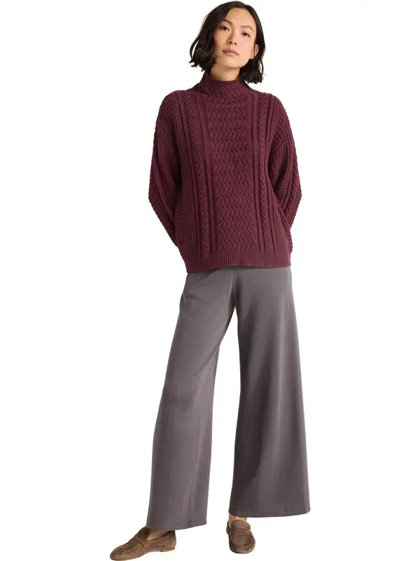 HAVEN WELL WITHIN Organic Cotton Wide Leg Pants - Granite