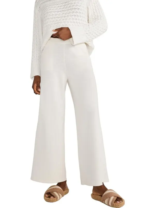 HAVEN WELL WITHIN Organic Cotton Wide Leg Pants - Ivory