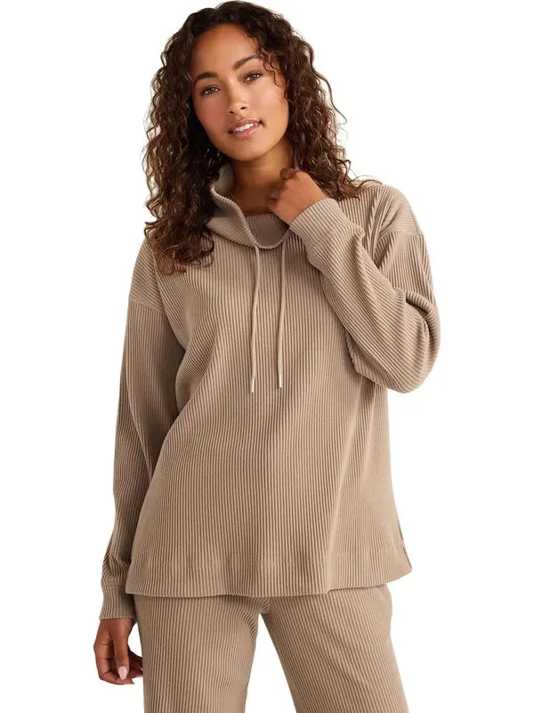 HAVEN WELL WITHIN Ottoman Rib Cowl Neck Top - Nightengale