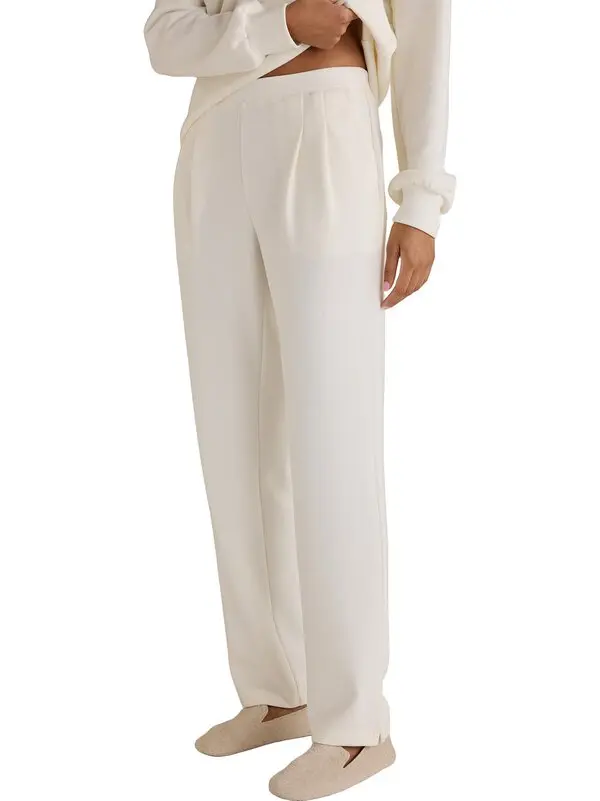 HAVEN WELL WITHIN Double Knit Pleated Pants - Ivory