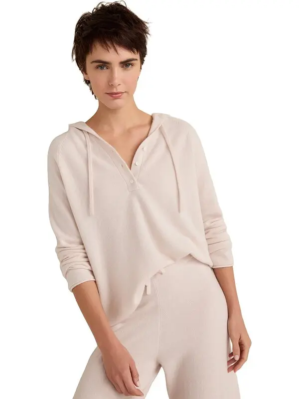 HAVEN WELL WITHIN Featherweight Cashmere Hoodie - Soft Pearl