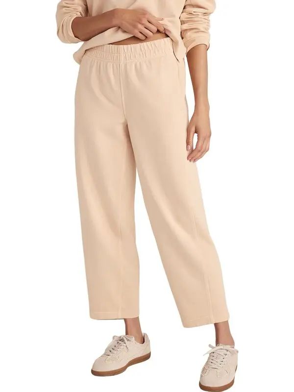 HAVEN WELL WITHIN Organic Cotton Terry Barrel Leg Pants - Peach Quartz Garment Dye