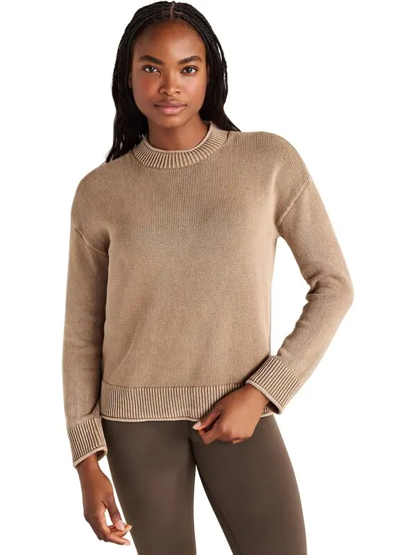 HAVEN WELL WITHIN Garment-dyed Organic Cotton Roll Neck Sweater - Garment Dye Rope