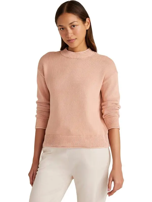HAVEN WELL WITHIN Garment-dyed Organic Cotton Roll Neck Sweater - Garment Dye Sand Pink