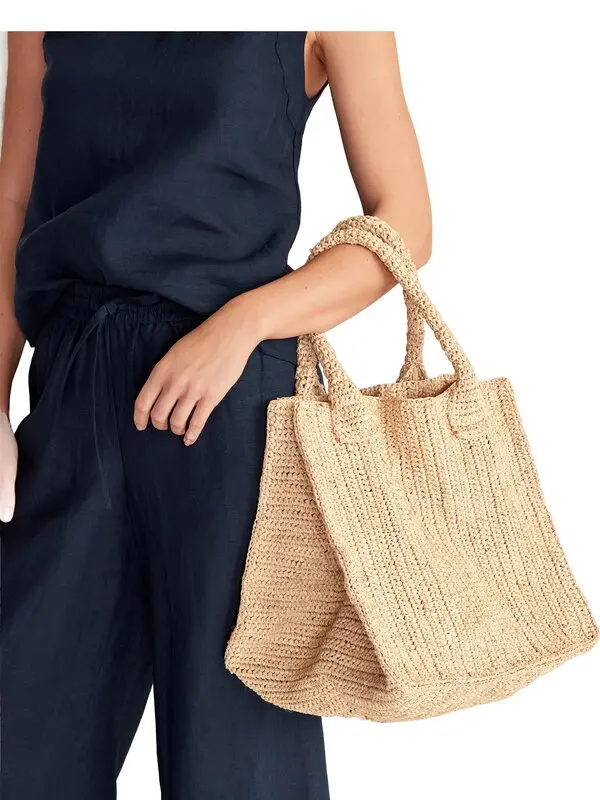 HAVEN WELL WITHIN Raffia Tote Bag - Natural
