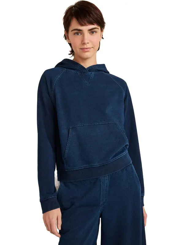 HAVEN WELL WITHIN Indigo Cotton Terry Hoodie - Dark Indigo Wash