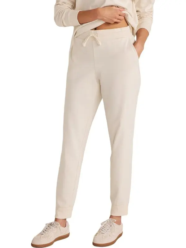 HAVEN WELL WITHIN Botanical-dyed Organic Cotton Interlock Joggers - Botanical Dye Sandstone