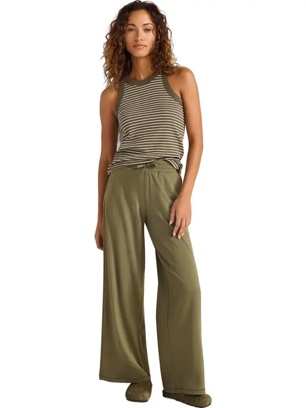HAVEN WELL WITHIN Drawstring Wide Leg Pants - Olive