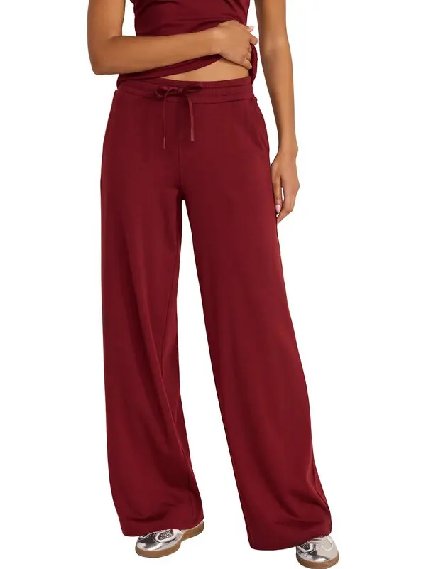 HAVEN WELL WITHIN Drawstring Wide Leg Pants - Syrah
