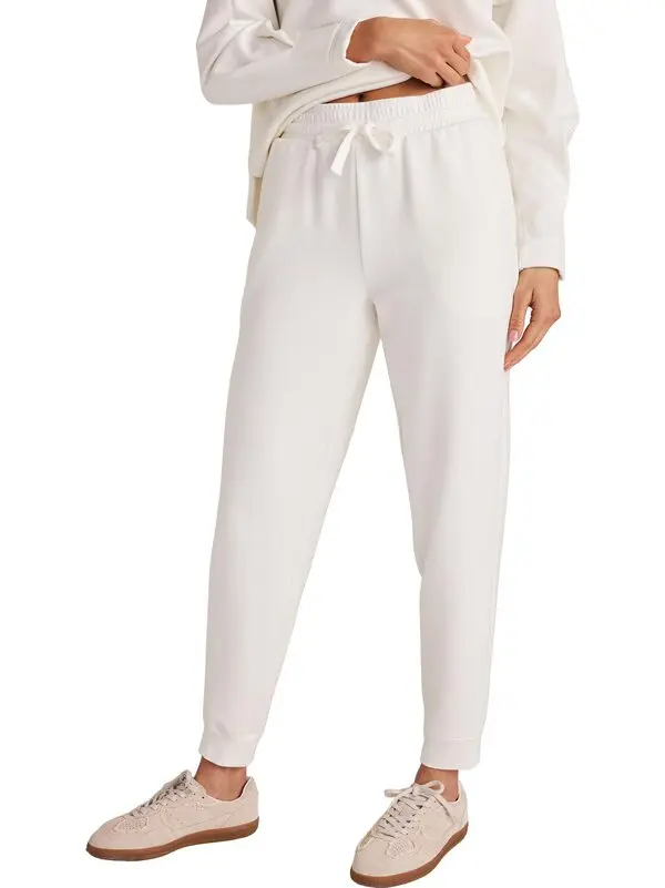 HAVEN WELL WITHIN Soft-brushed Fleece Joggers - Ivory