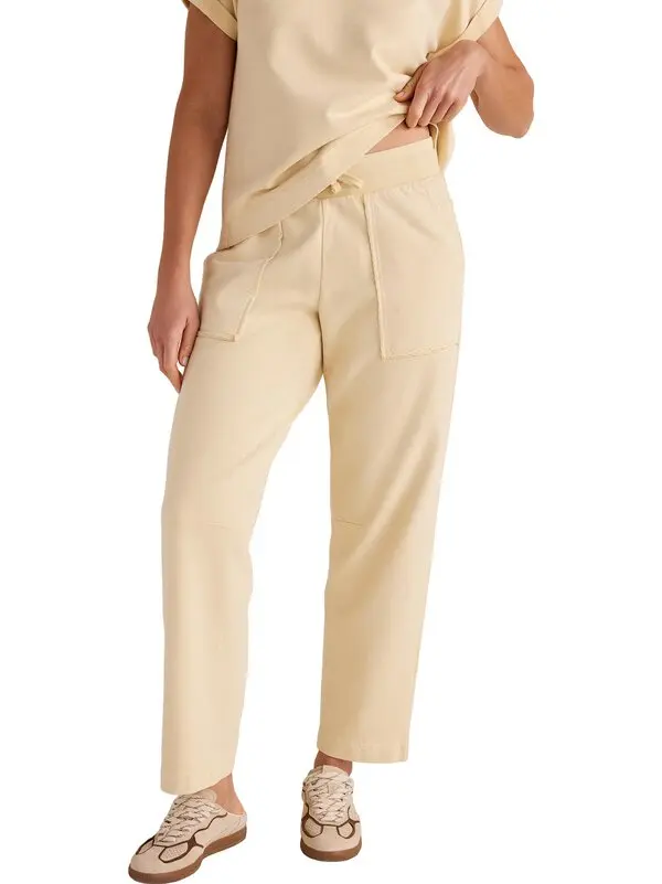 HAVEN WELL WITHIN Garment-dyed Organic Cotton Terry Lounge Pants - Garment Dye Corn Stalk