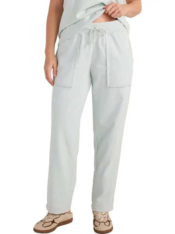 HAVEN WELL WITHIN Garment-dyed Organic Cotton Terry Lounge Pants - Garment Dye Sea Glass