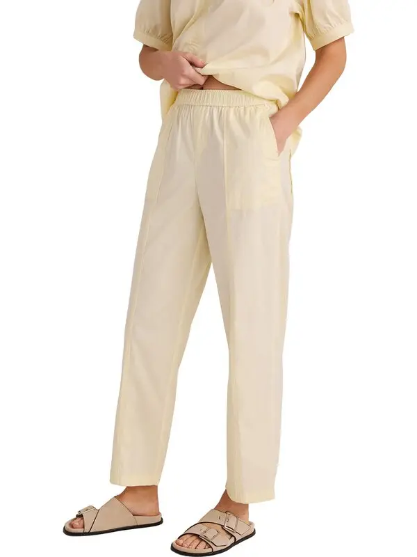 HAVEN WELL WITHIN Organic Cotton Twill Tapered Pants - Straw