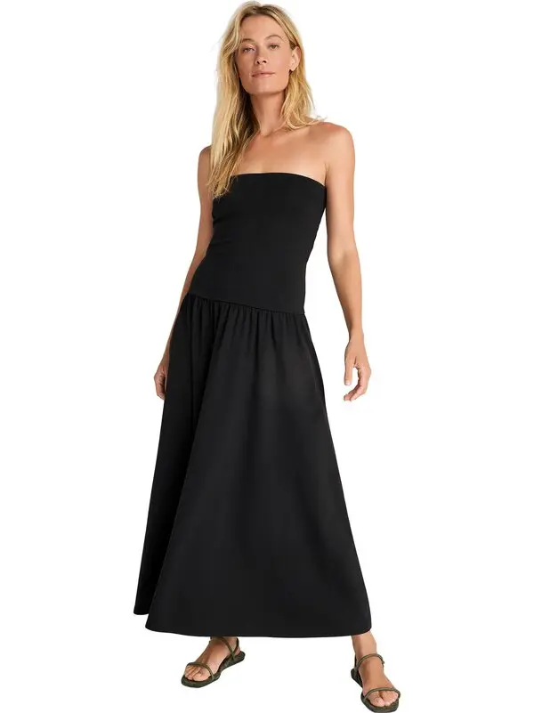 HAVEN WELL WITHIN Organic Cotton Modal Strapless Maxi Dress - Black