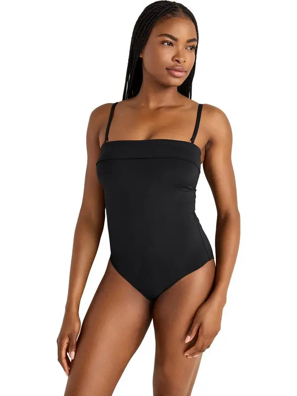 HAVEN WELL WITHIN Foldover One-piece Swimsuit - Black