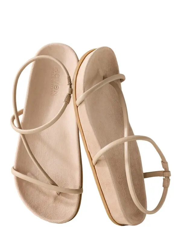 HAVEN WELL WITHIN Strappy Leather Molded Sandals - Warm Willow