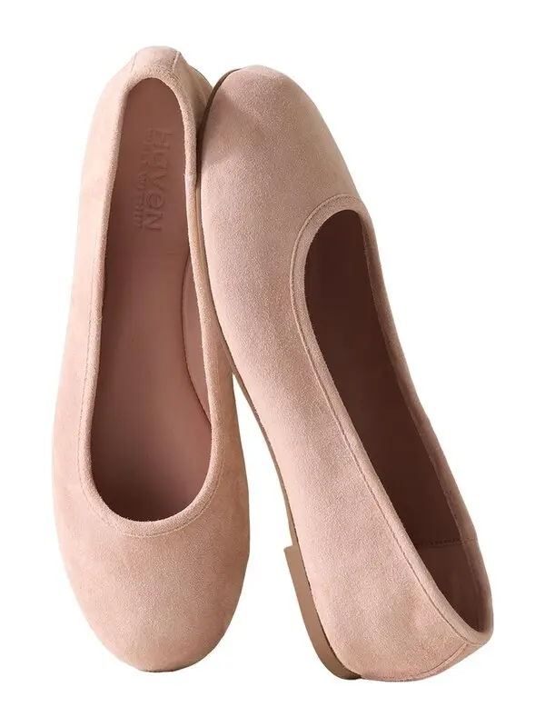 HAVEN WELL WITHIN Suede Round Toe Ballet Flats - Deep Cypress
