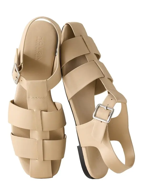 HAVEN WELL WITHIN Woven Leather Fisherman Sandals - Willow Bark