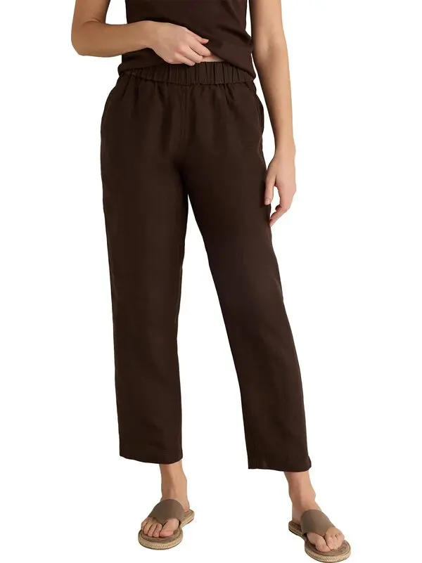 HAVEN WELL WITHIN Linen Tapered Pants - Coffee Bean