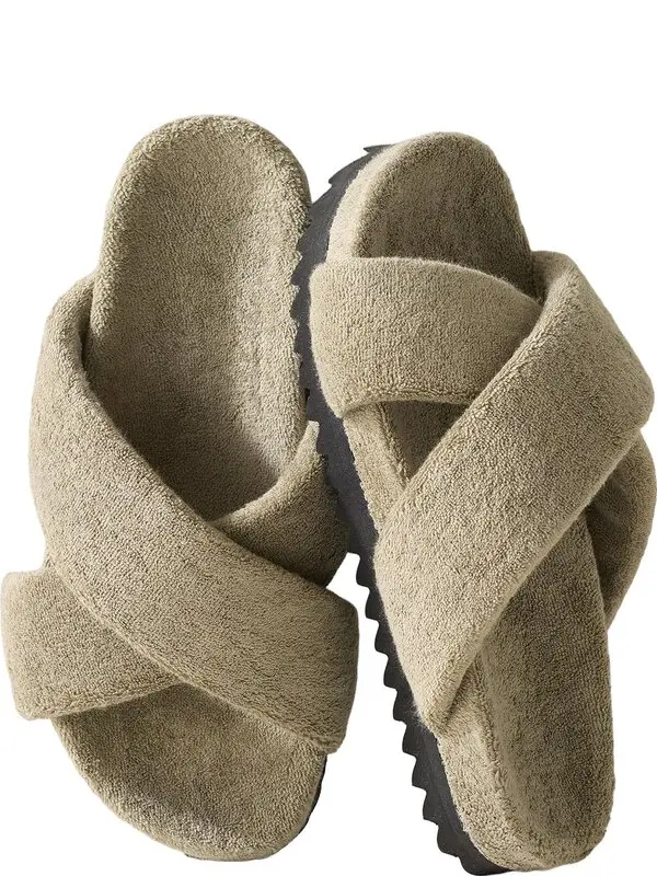 HAVEN WELL WITHIN Criss-cross Terry Slippers - Vetiver