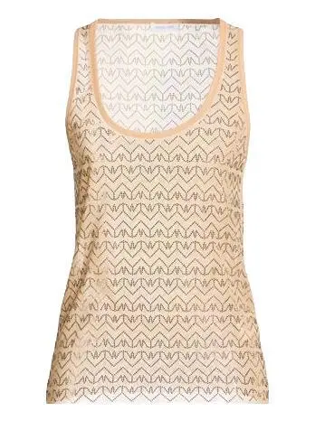 Patrizia Pepe Sleeveless Scoop Neck Top - Beige