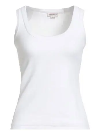 Alexander McQueen Cotton Elastane Polyester Tank Top - White