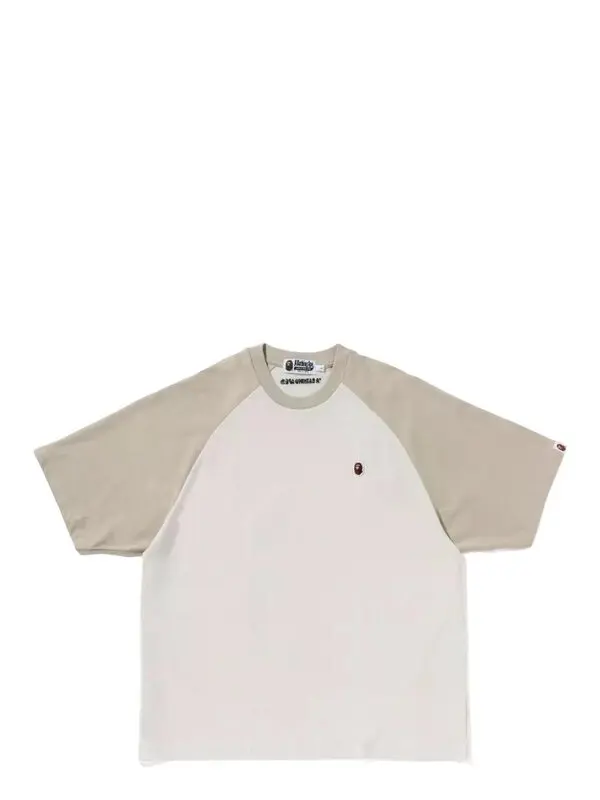 A BATHING APE Raglan-sleeve Logo-patch T-shirt - White