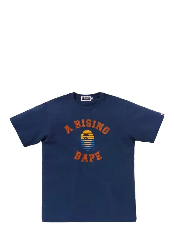 A BATHING APE Logo-print Cotton T-shirt - Blue