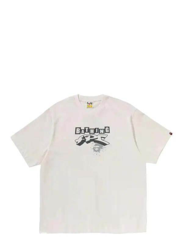 A BATHING APE Graphic-print Cotton T-shirt - Neutrals