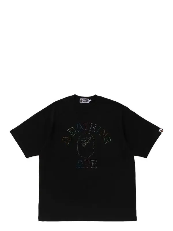 A BATHING APE Rhinestone-embellished Logo T-shirt - Black