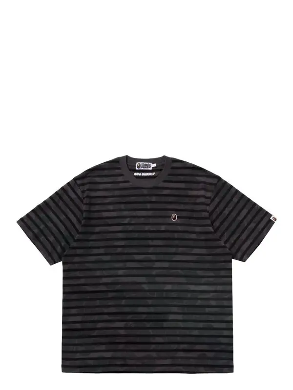 A BATHING APE Camo-print Striped T-shirt - Black