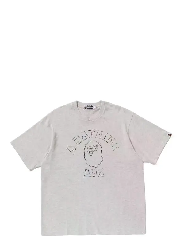 A BATHING APE Rhinestone-embellished Ape Head T-shirt - Grey