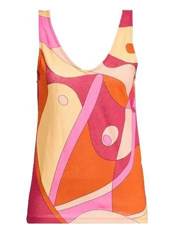 Majestic Filatures Knitted Multicolor Deep Neckline Sleeveless Top - Garnet