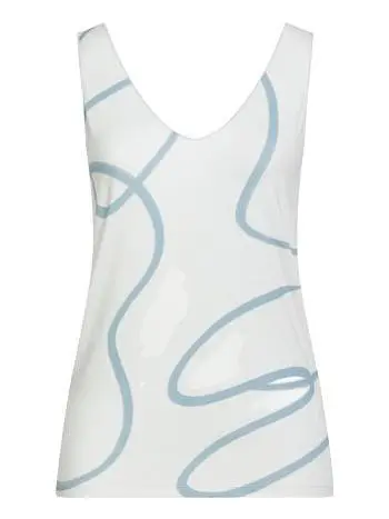 Majestic Filatures Viscose & Elastane Two-tone V-neck Sleeveless Top - Blue