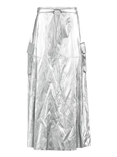 JIJIL Maxi Skirt With Metallic Coated Effect - Silver
