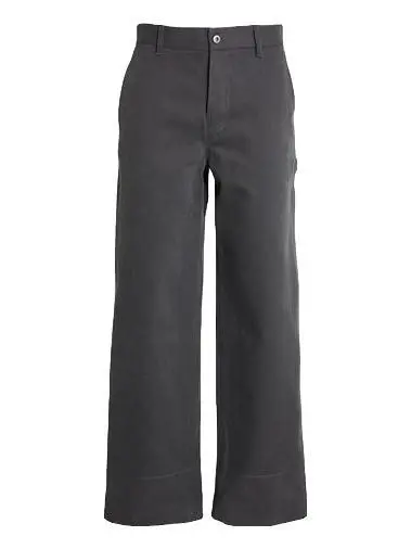 Burberry Charcoal Cotton Canvas Wide Leg Pants - Grey