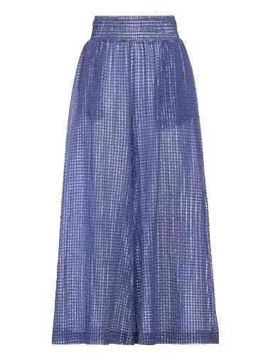 ALESSIA SANTI Polyester And Cotton Checked Wide-leg Pants - Blue
