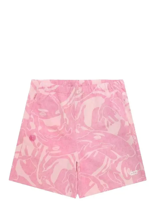 AAPE BY *A BATHING APE Camouflage Print Sweat Shorts - Pink