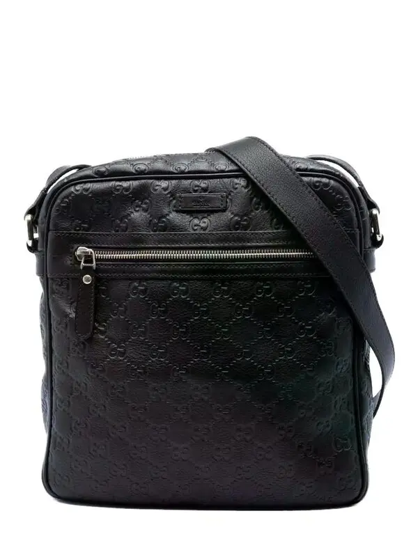 Gucci Embossed Leather Crossbody Bag - Brown