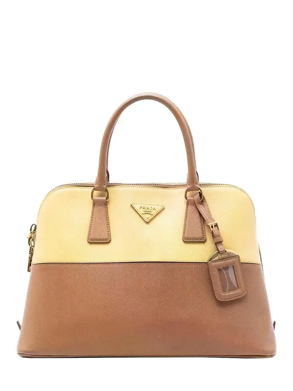 Prada Saffiano Leather Satchel - Brown